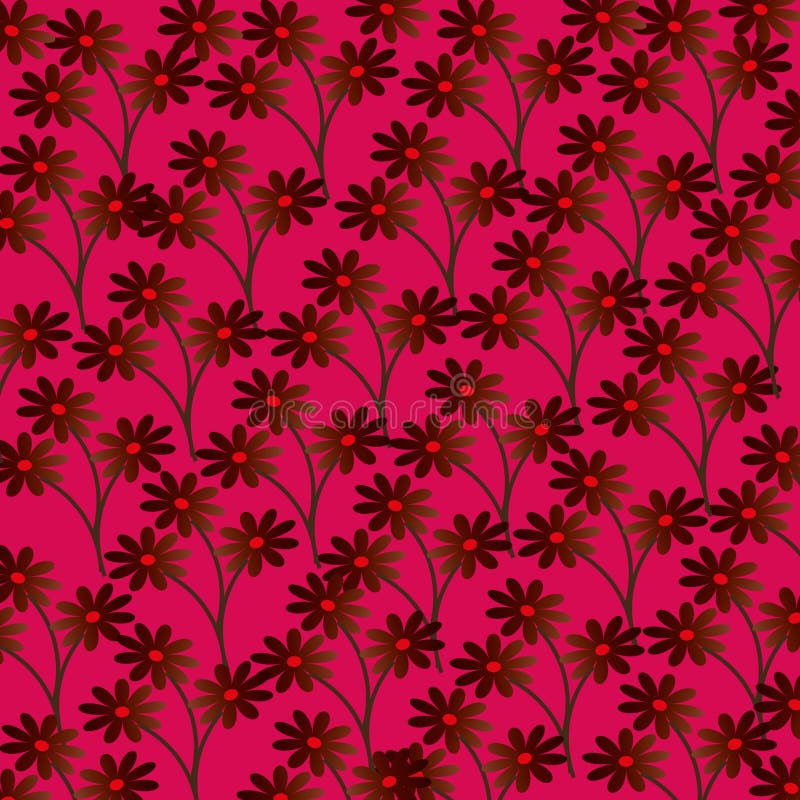Seamless Floral Pattern with Red Flowers on a Pink Background. Stock ...