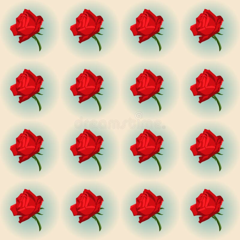 Seamless Floral Pattern with of Red Roses. Vector Illustrationseamless ...