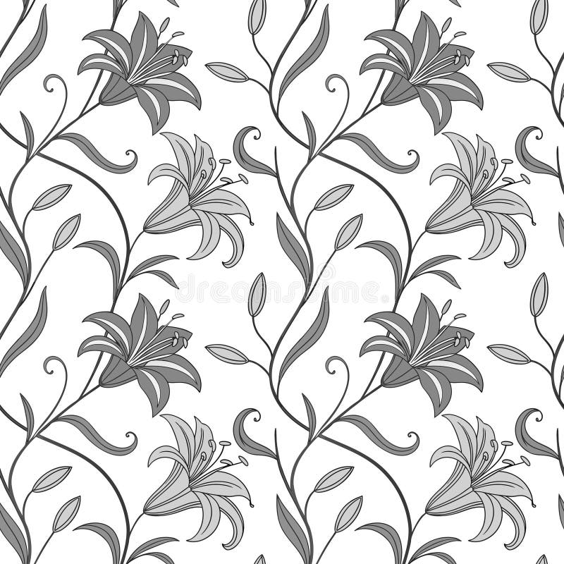 Seamless Floral Pattern with Repeating Blue Morning Glory Flowers and ...