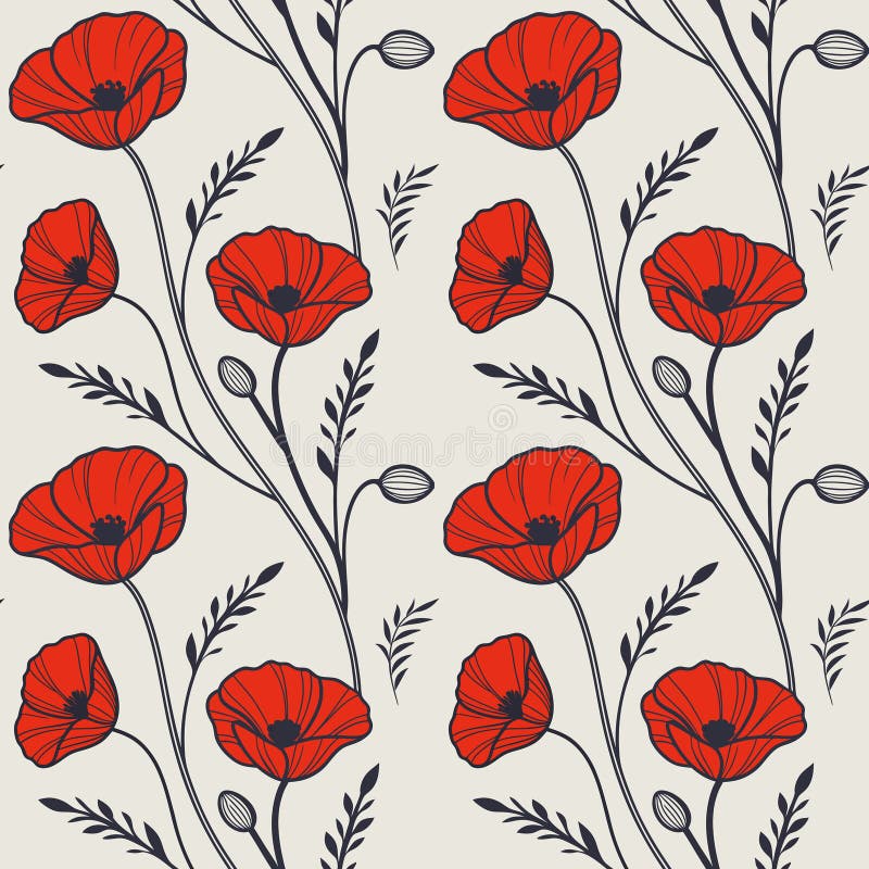 Seamless Floral Pattern with Repeating Blue Morning Glory Flowers and ...