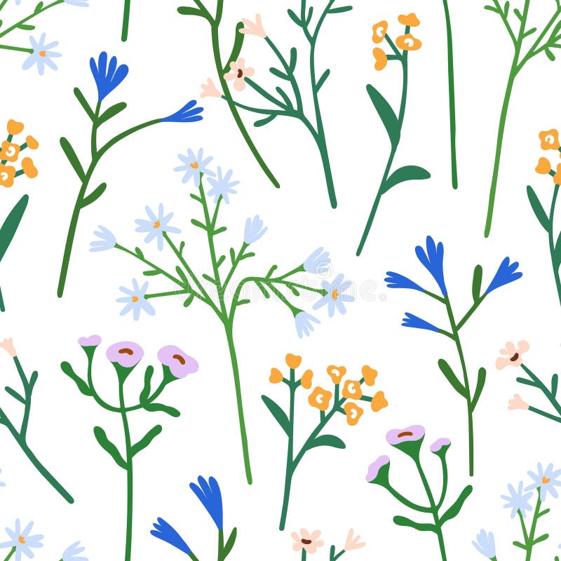 Seamless Floral Pattern. Repeating Botanical Print Design. Endless ...