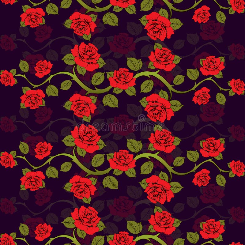 Seamless Floral Pattern with Roses Branches. Stock Vector ...