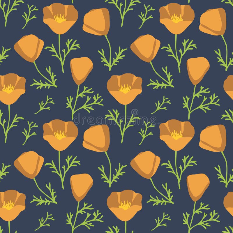 Seamless floral pattern stock vector. Illustration of poppy - 153977173