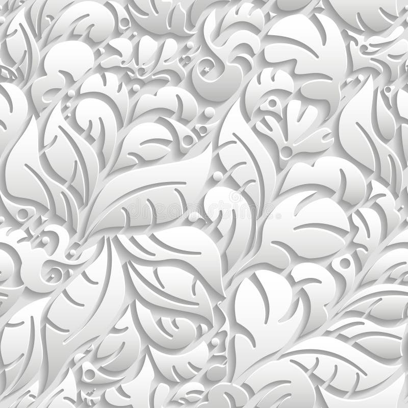 Seamless Floral Pattern with Shadow Stock Illustration - Illustration ...