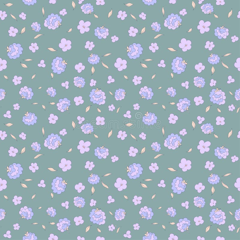 Seamless Floral Pattern with Small Flowers Stock Vector - Illustration ...