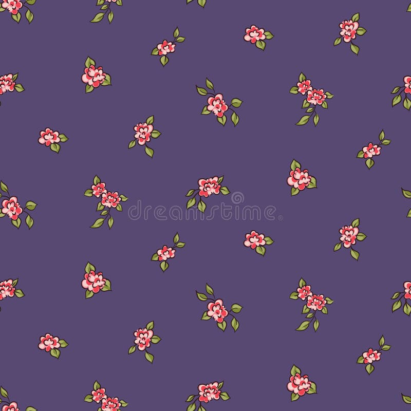 Seamless Floral Pattern with Small Sparse Flowers. Cute Ditsy Print ...