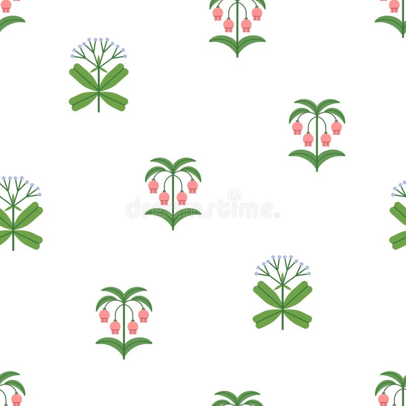 Seamless Floral Pattern. Spring Flower Branches, Repeating Botanical ...