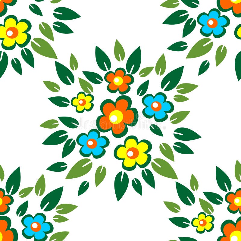 Seamless floral pattern stock vector. Illustration of orange - 55293724