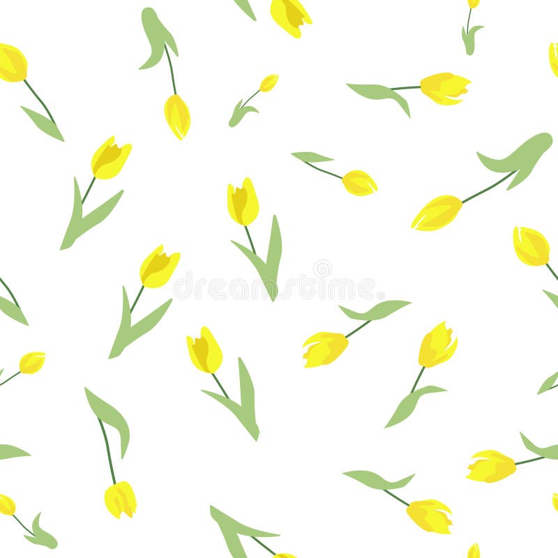 Seamless Floral Pattern of Stylized Tulip Flowers for Printing, Fabrics ...