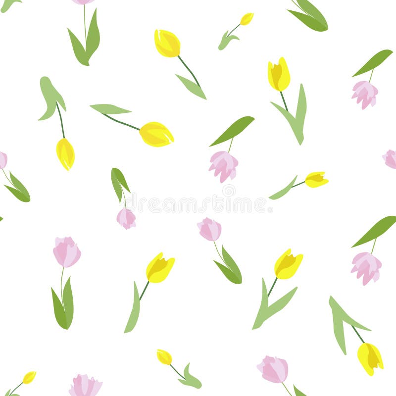 Seamless Floral Pattern of Stylized Tulip Flowers for Printing, Fabrics ...