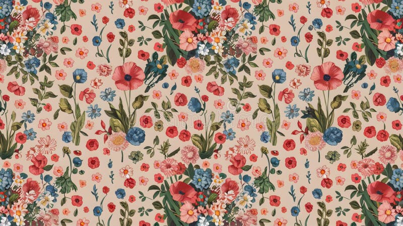 Seamless Floral Pattern stock illustration. Illustration of modern ...