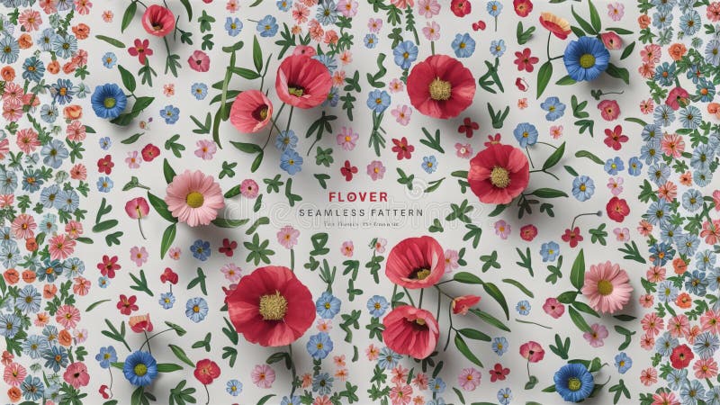 Seamless Floral Pattern stock illustration. Illustration of spring ...