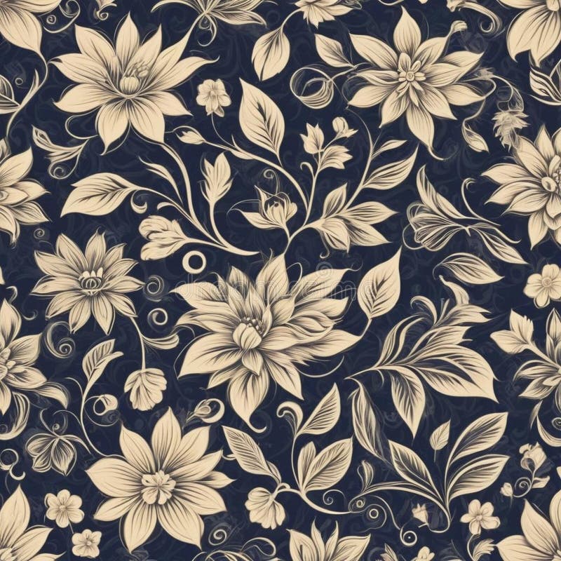 Seamless Floral Pattern on Uniform Background Stock Illustration ...