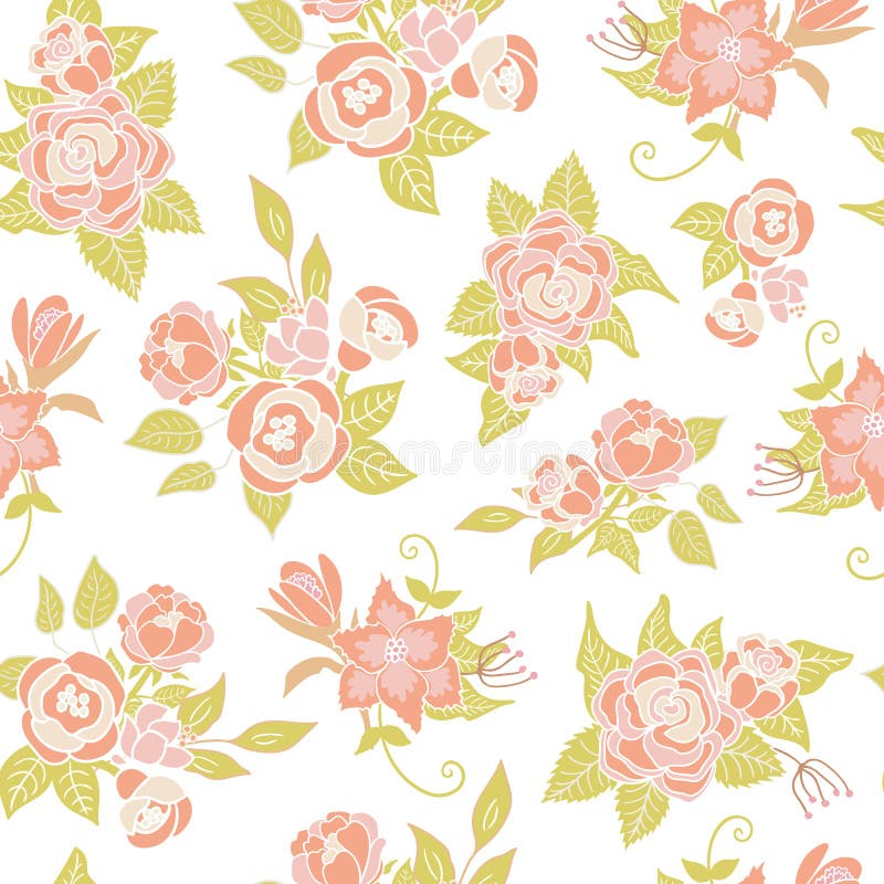 Seamless Floral Pattern Vector Background Stock Vector - Illustration ...