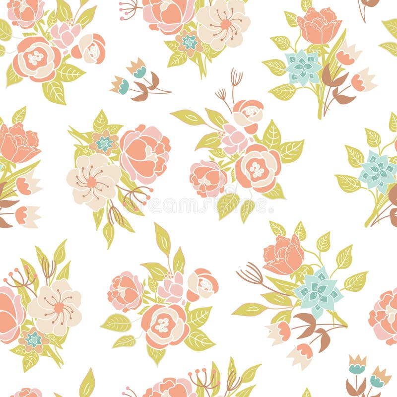 Seamless Floral Pattern Vector Background Stock Vector - Illustration ...