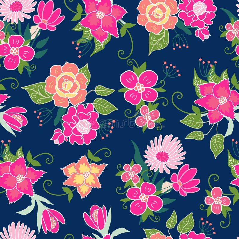 Seamless Floral Pattern Vector Background Stock Vector Illustration