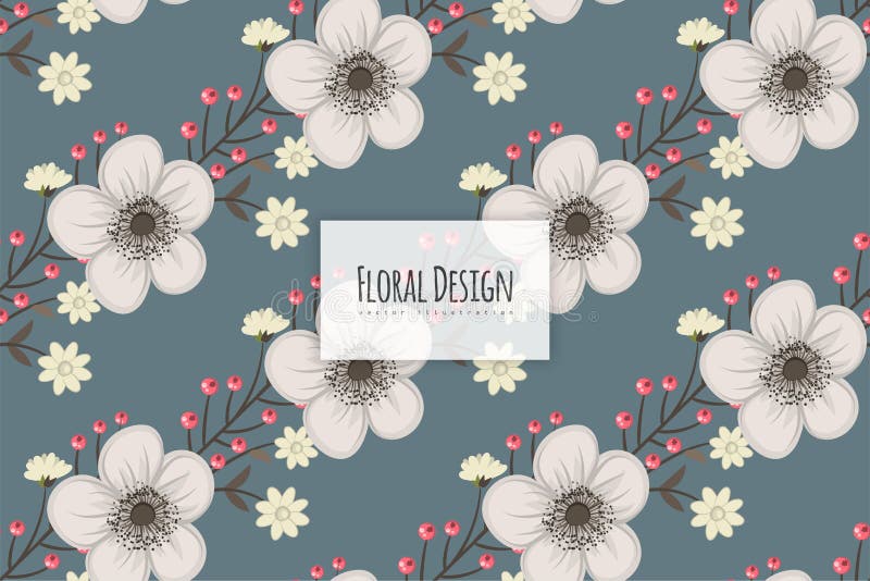 Seamless Floral Pattern in Vector. Background Stock Vector ...