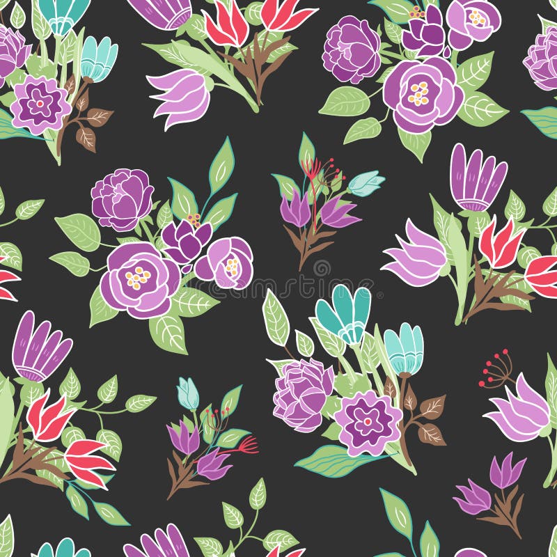 Seamless floral pattern stock vector. Illustration of nature - 66668834
