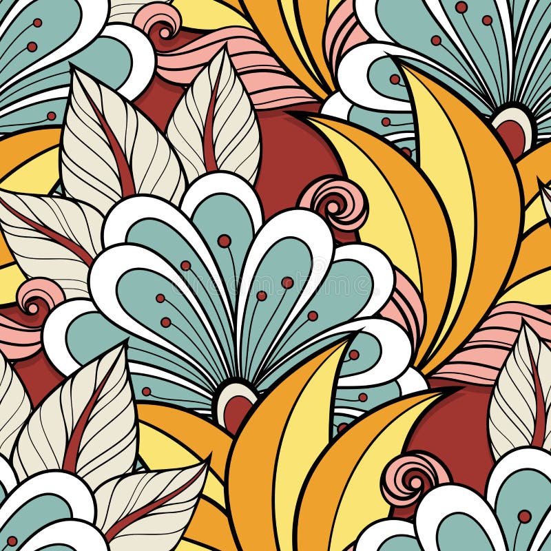 Seamless Floral Pattern (Vector) Stock Vector - Illustration of nature ...