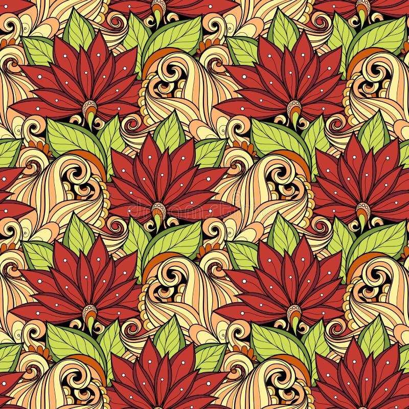 Seamless Floral Pattern (Vector) Stock Vector - Illustration of cover ...