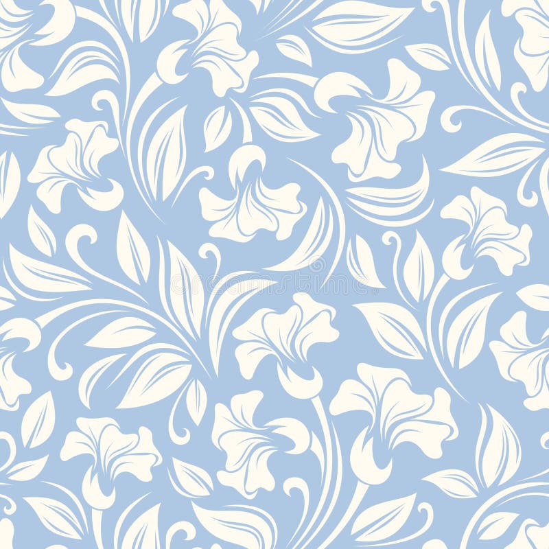 Seamless Floral Pattern on Uniform Background Stock Vector ...