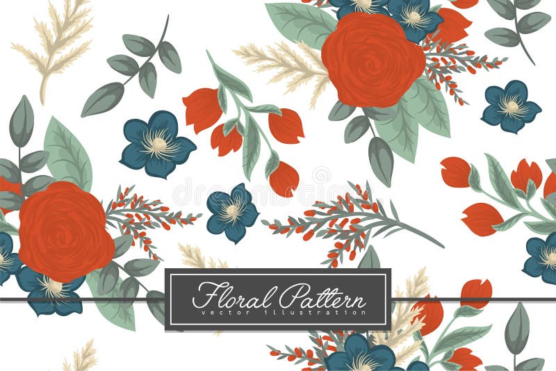 Seamless Floral Pattern in Vector Stock Illustration - Illustration of ...