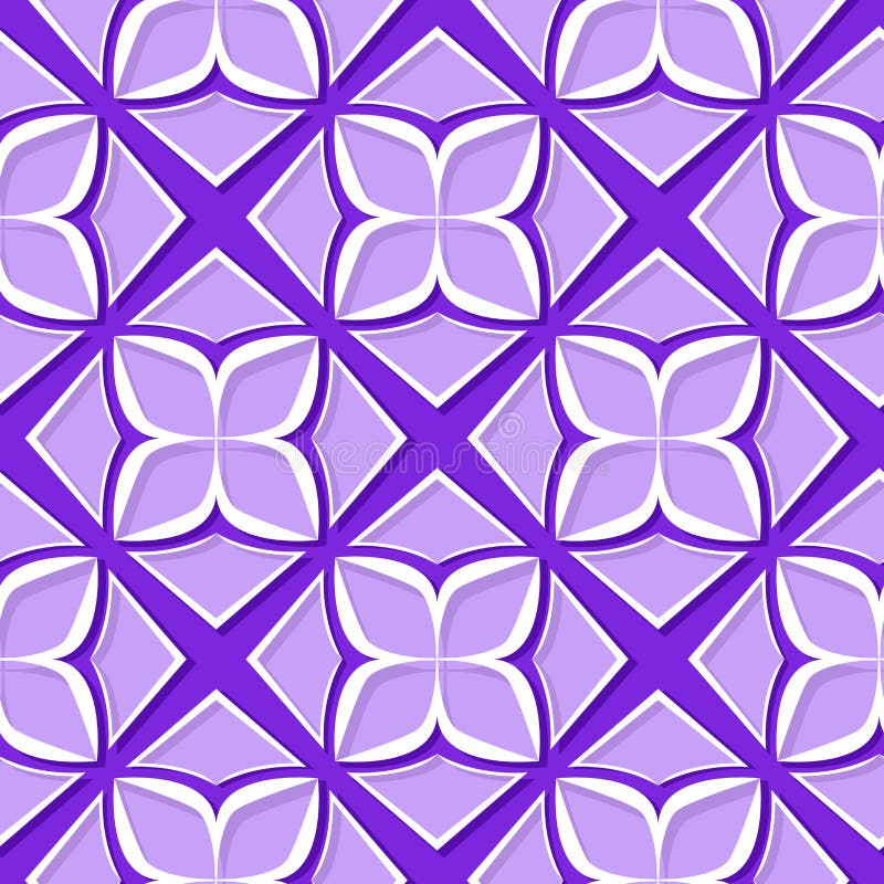 Seamless Floral Pattern. Violet and Lilac 3d Designs Stock Vector ...