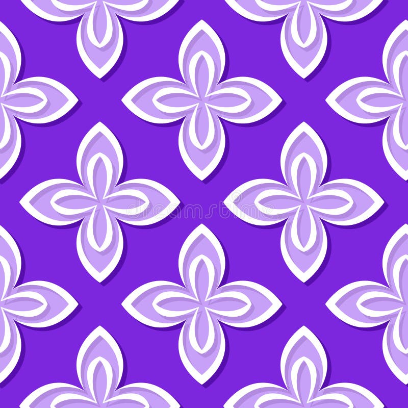 Seamless Floral Pattern. Violet and Lilac 3d Designs Stock Vector ...