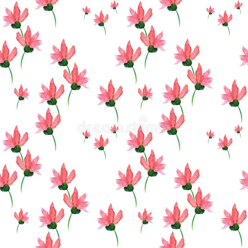 Seamless Floral Pattern on White Background Stock Illustration ...