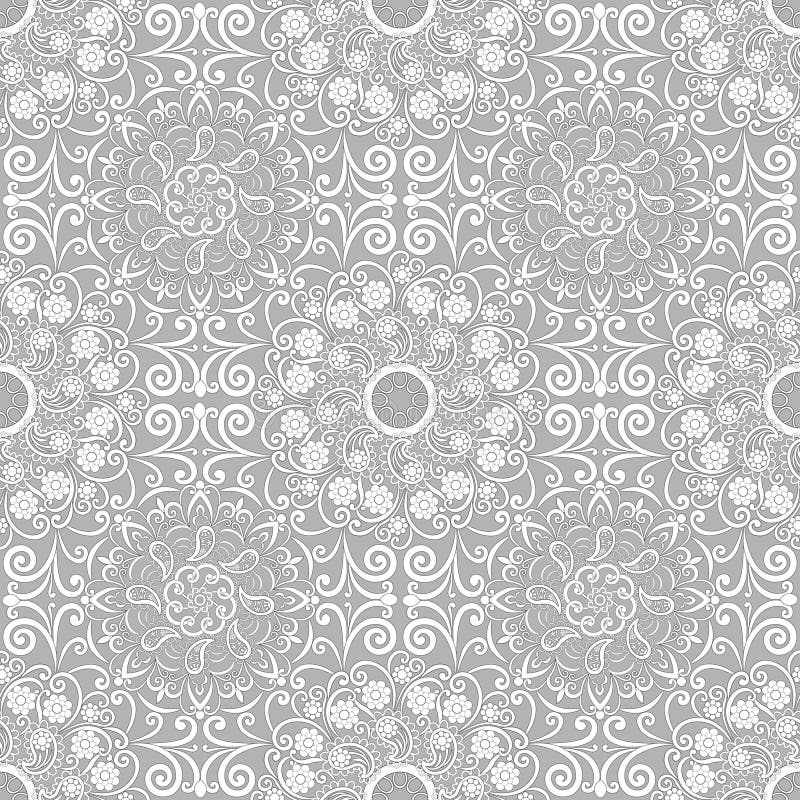 White Mandalas, Boho Style, Grey Background. Stock Vector ...
