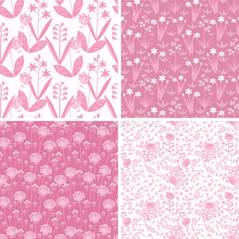 Seamless floral patterns stock vector. Illustration of cover - 213066804