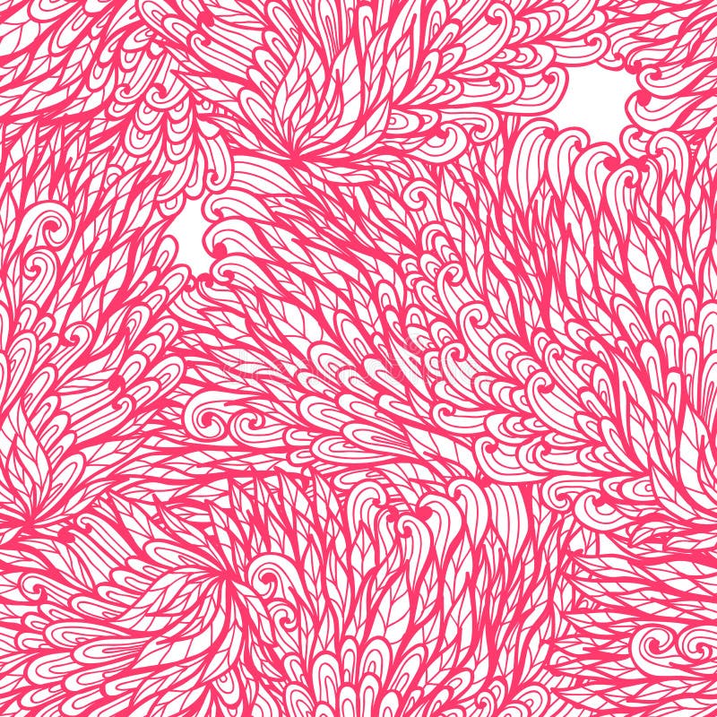Seamless Floral Pink Doodle Pattern Stock Vector - Illustration of ...