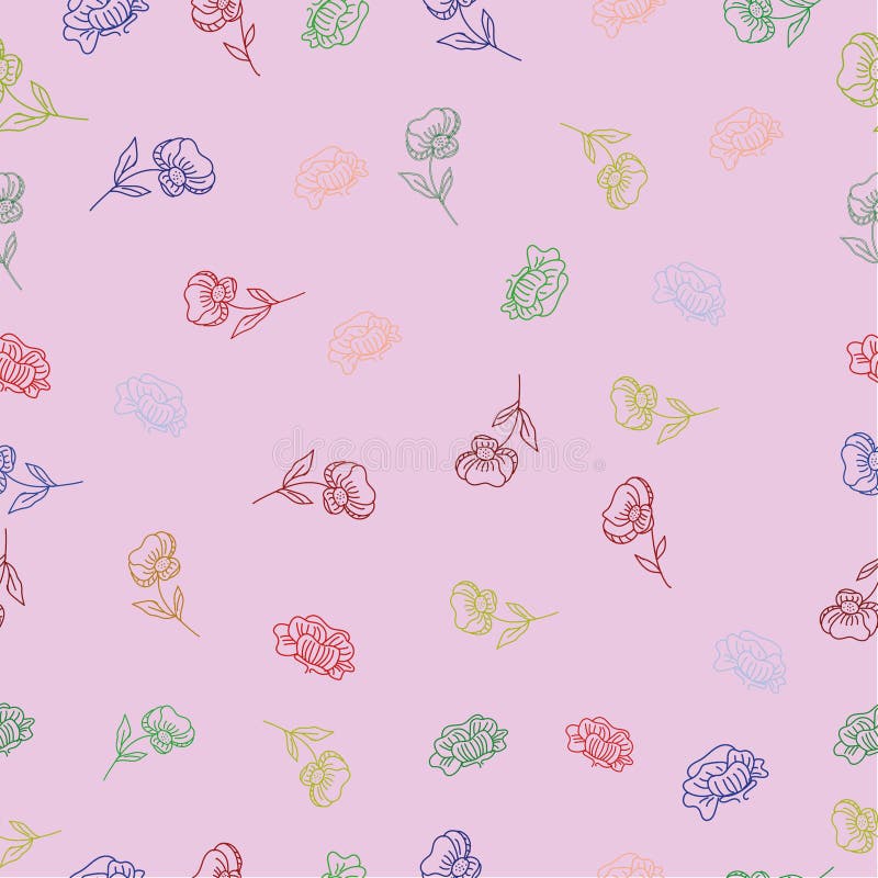 Seamless Floral Print on Pink. Flowers Spring Pattern on Pink ...