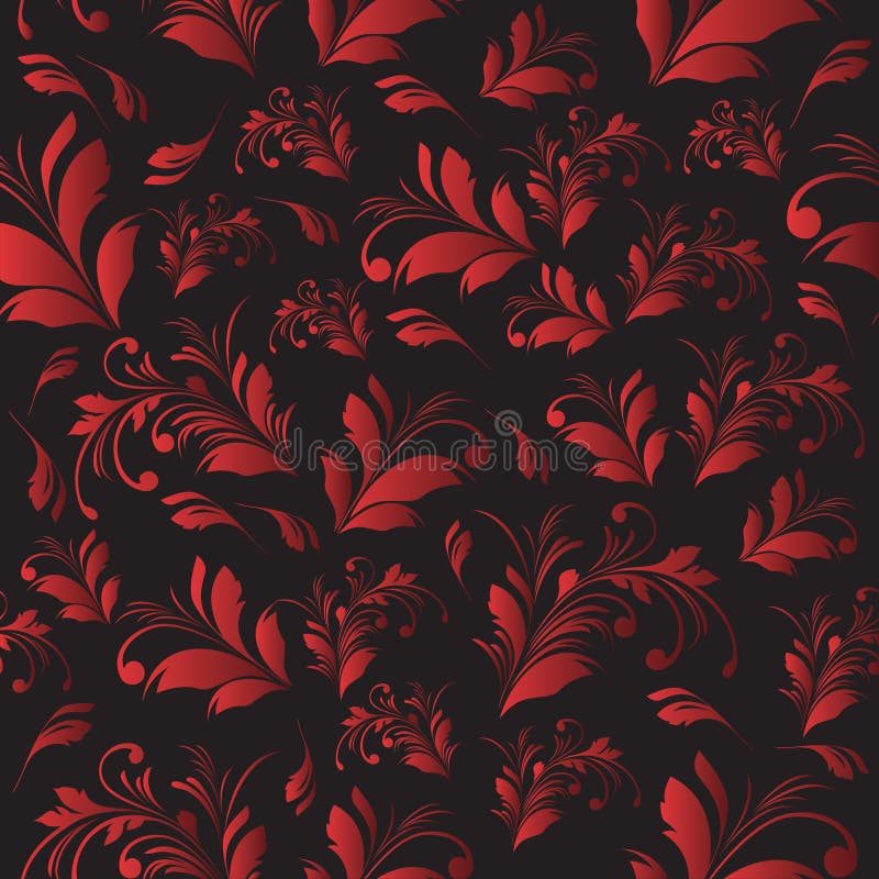 Seamless Floral Red Background Stock Vector - Illustration of paper ...