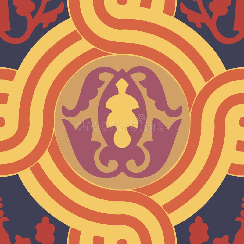 Seamless Floral Renaissance Style Vector Square Pattern Stock Vector ...