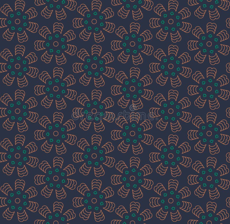 Seamless Floral Russian Pattern Stock Illustration - Illustration of ...