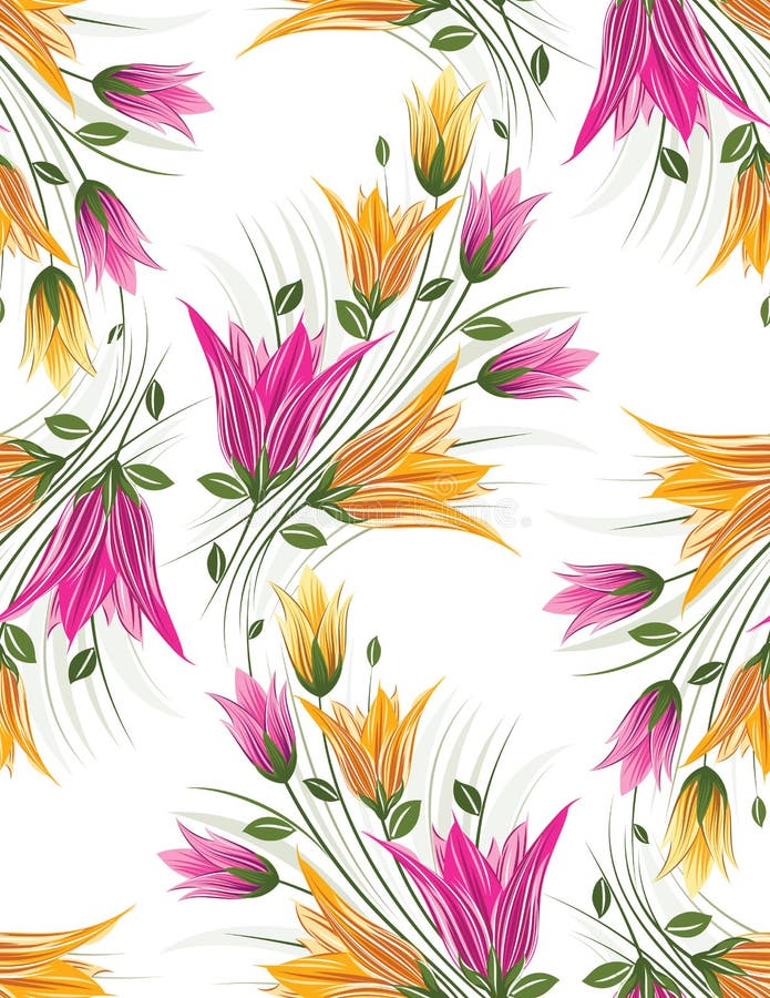 Seamless Floral Textile Fabric Pattern Stock Vector - Illustration of ...