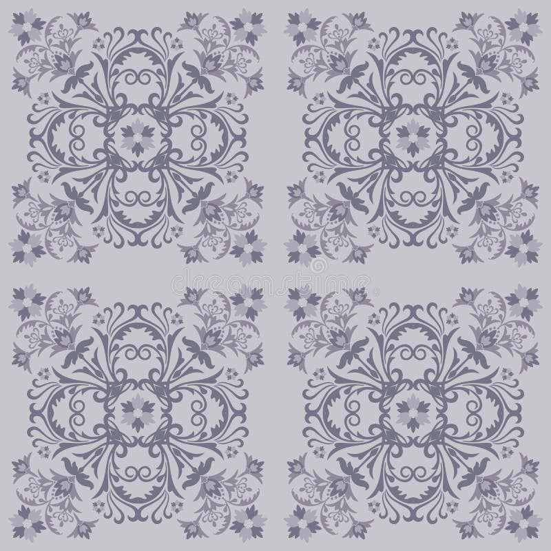 Floral Tile Pattern stock vector. Illustration of flooring - 18857939