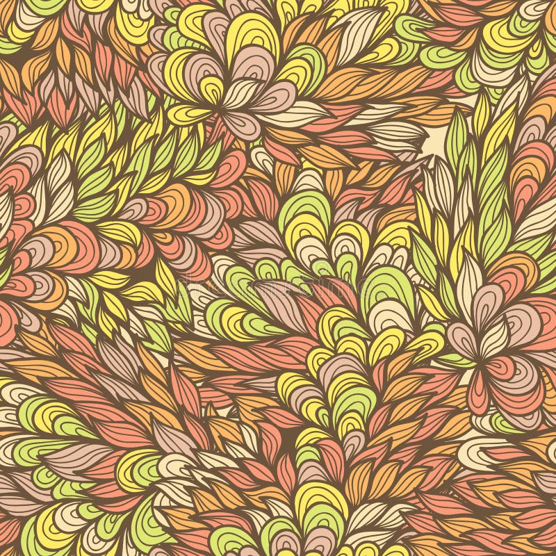 Seamless Floral Vintage Fantasy Pattern Stock Vector - Illustration of ...