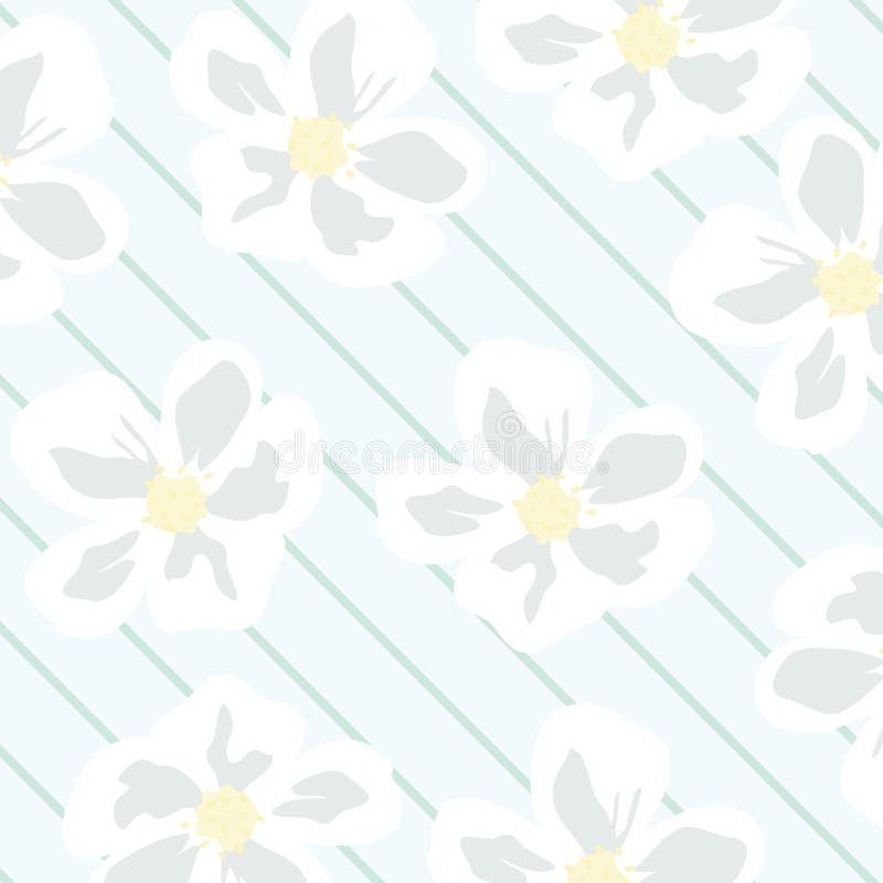 Spring Green Background Seamless Pattern with Chamomile Stock Vector ...