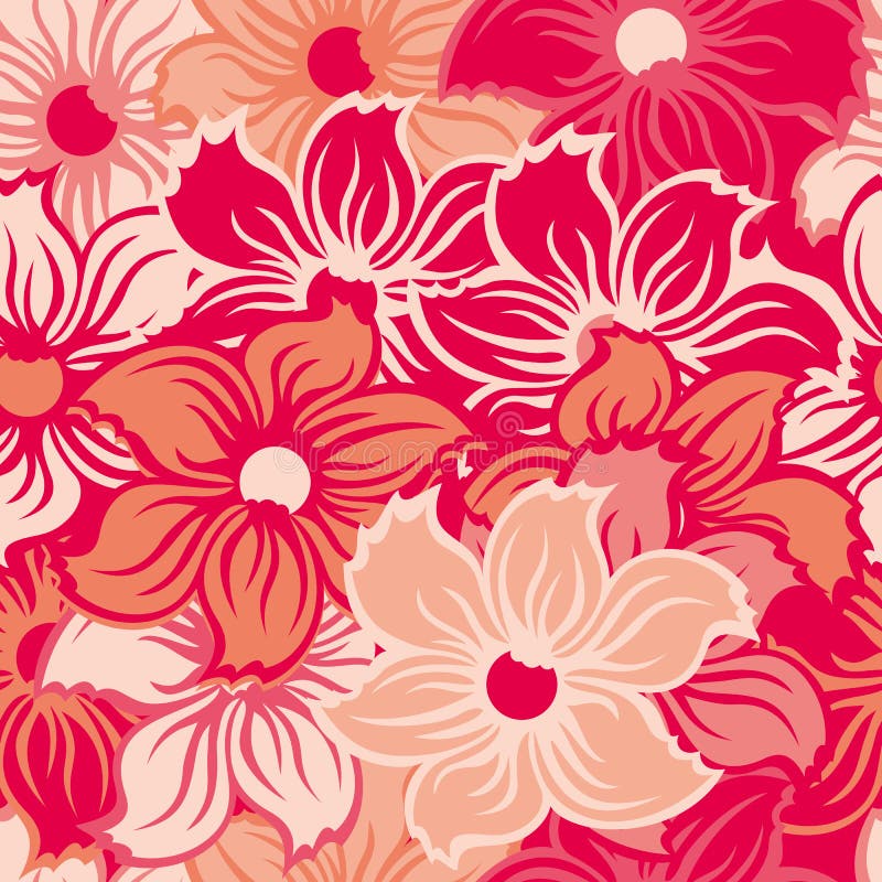 Seamless floral wallpaper stock vector. Illustration of fashion - 58400908