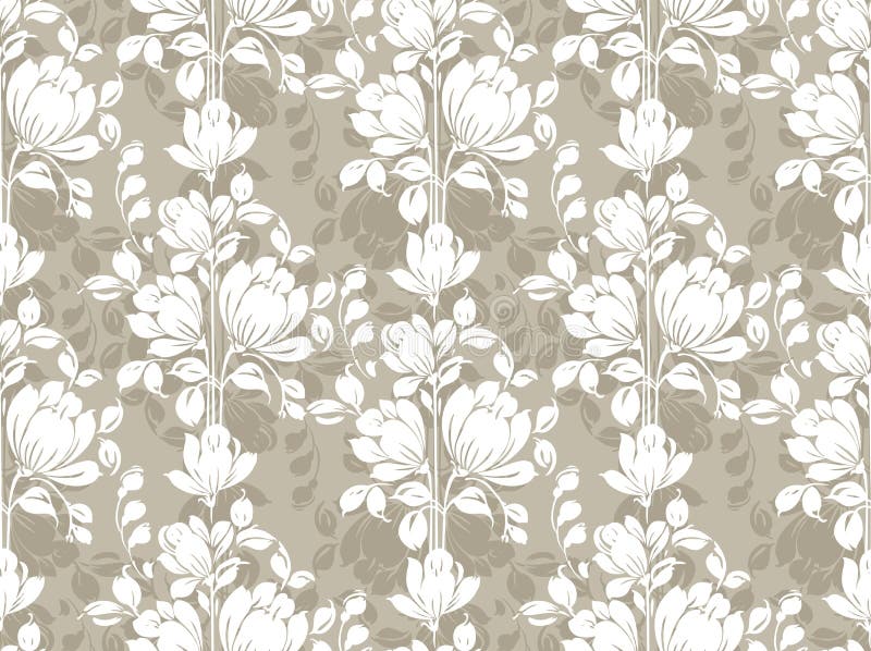 Seamless floral wallpaper stock vector. Illustration of mustered - 40510749
