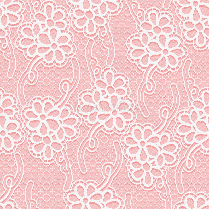 Seamless Floral White Lace Pattern. Repeating Background Stock Vector ...