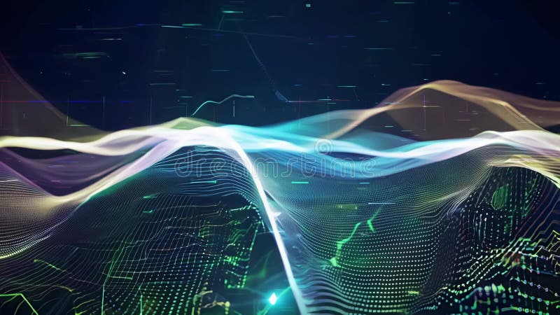 A Seamless Flow of Color and Light As Data Surges through a Digital ...