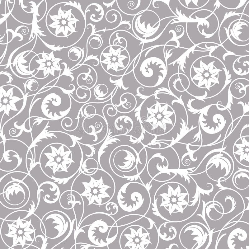 Seamless Lace Floral Pattern on Gray Background Stock Vector ...
