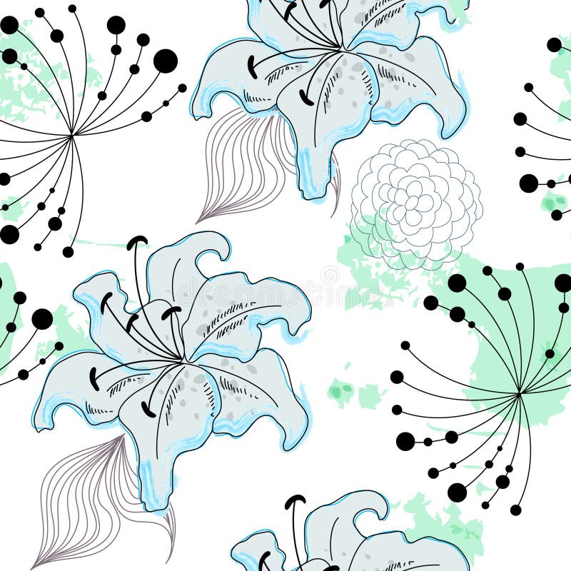 Seamless flower background stock vector. Illustration of pattern - 17379916