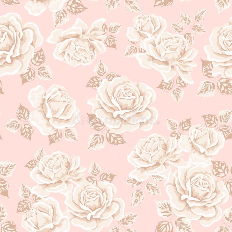 Seamless Flower Background with Roses Stock Vector - Illustration of ...