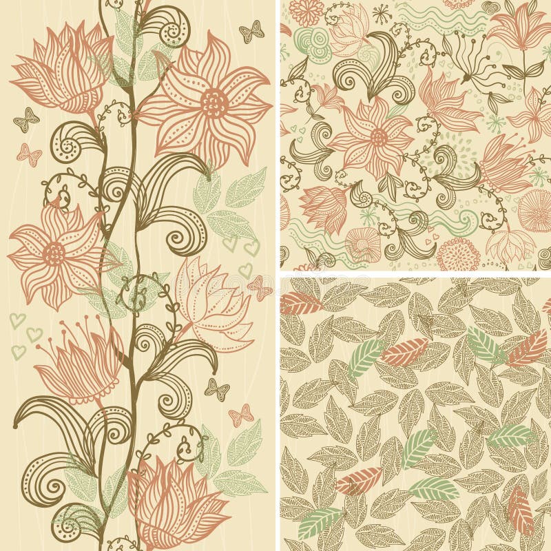 Botanical Vintage Roses Shabby Chic Background Stock Illustration ...