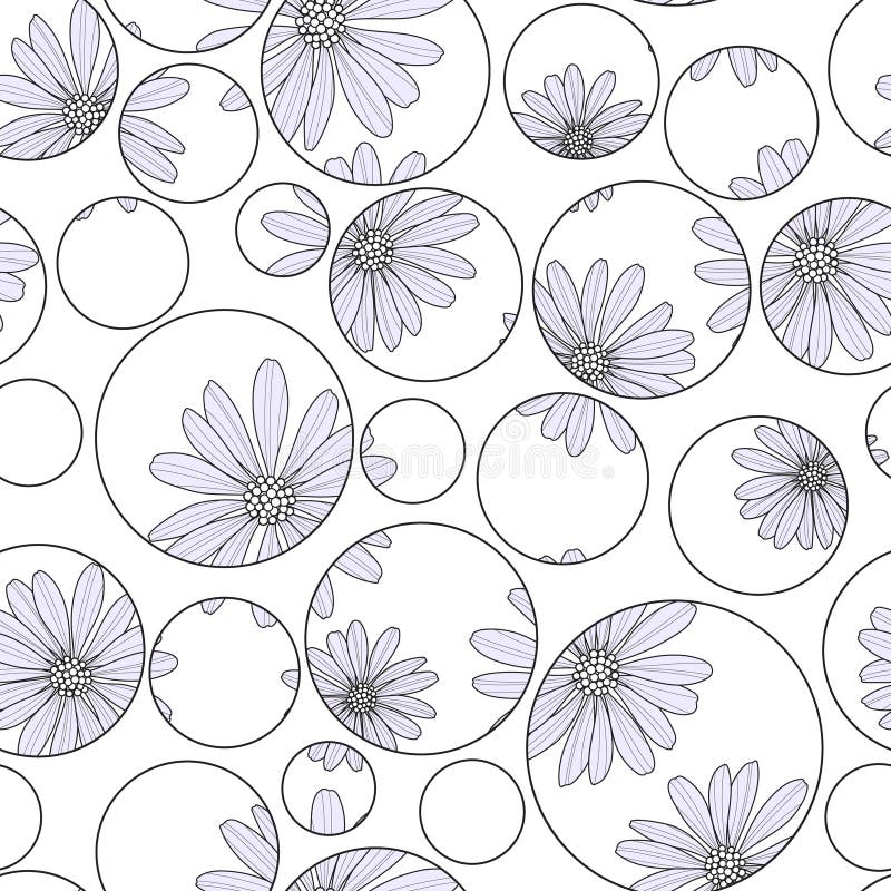Seamless Flower and Circe Pattern Stock Vector - Illustration of retro ...