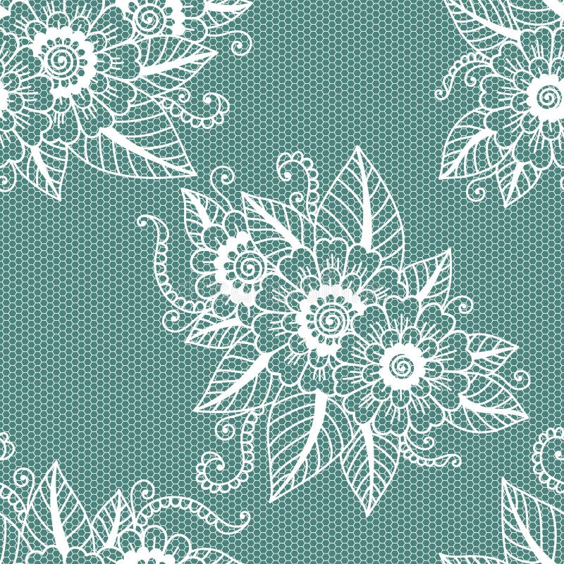 Seamless Flower Lace Pattern Stock Illustration - Illustration of ...